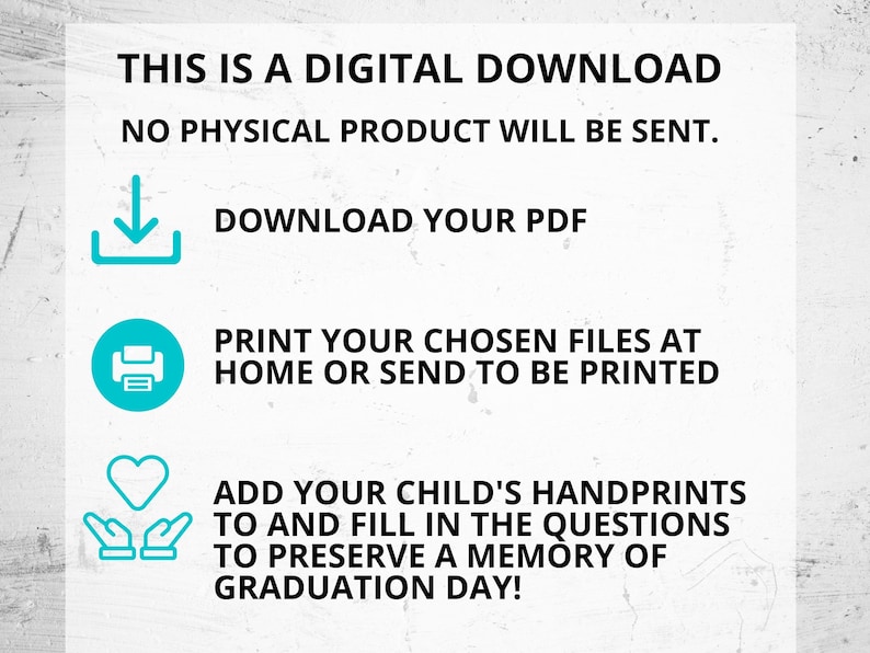 Last Day of Preschool Graduation Keepsake Handprint Art, Handprint ...
