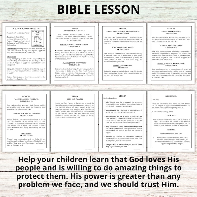 Ten Plagues of Egypt Bible Lesson and Activity, Sunday School Lesson ...