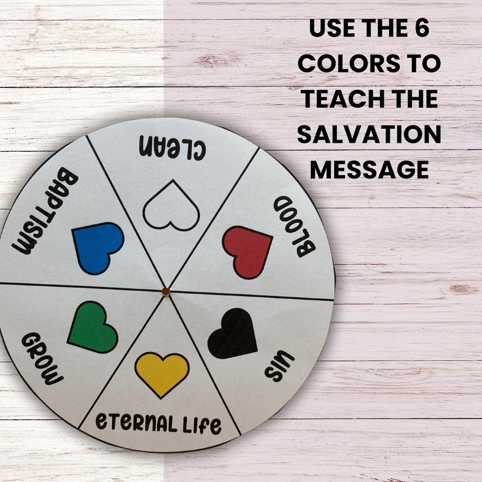 Salvation Color Gospel Bible Wheel Craft Printable, Sunday School Faith ...