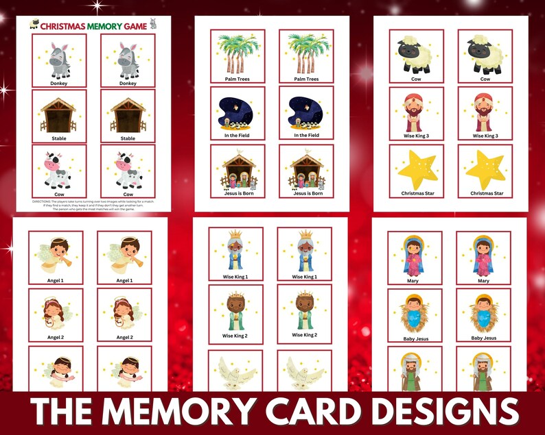 Christmas Nativity Memory Game for Toddlers & Preschoolers, Printable ...