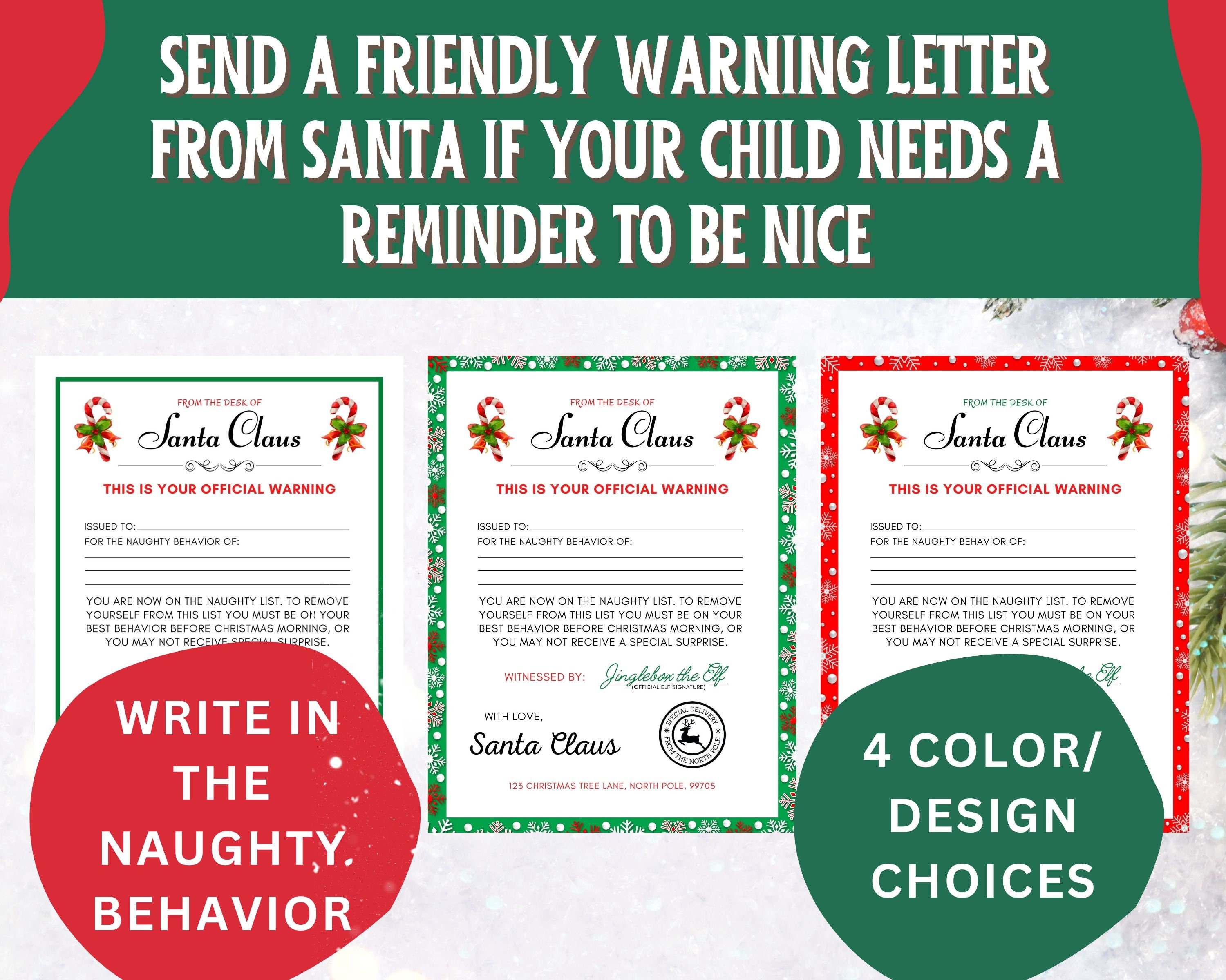 Christmas Letters From Santa Bundle, Editable Santa Naughty and Nice ...