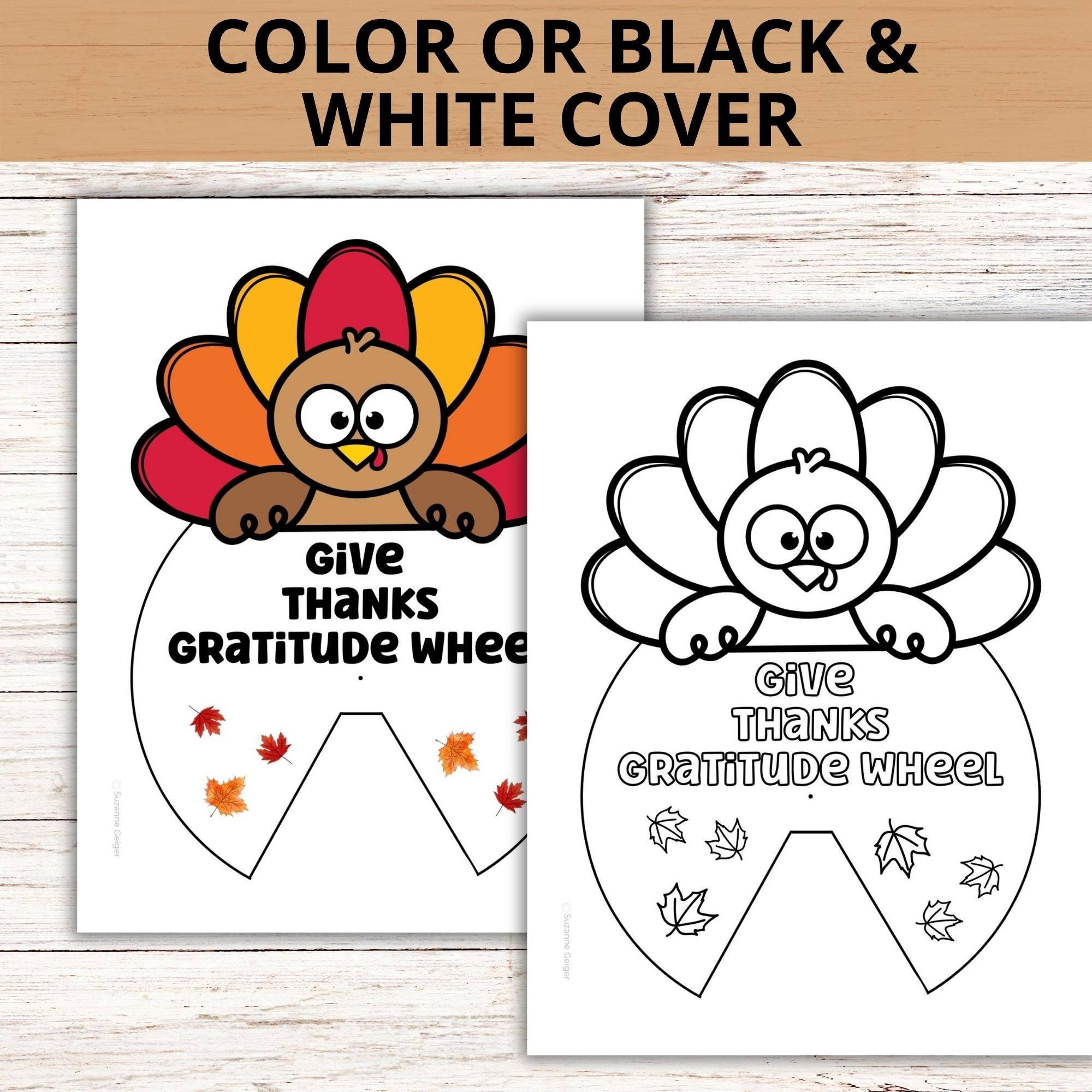 Thanksgiving Gratitude Coloring Craft, Kids Fall Gratitude Activity ...