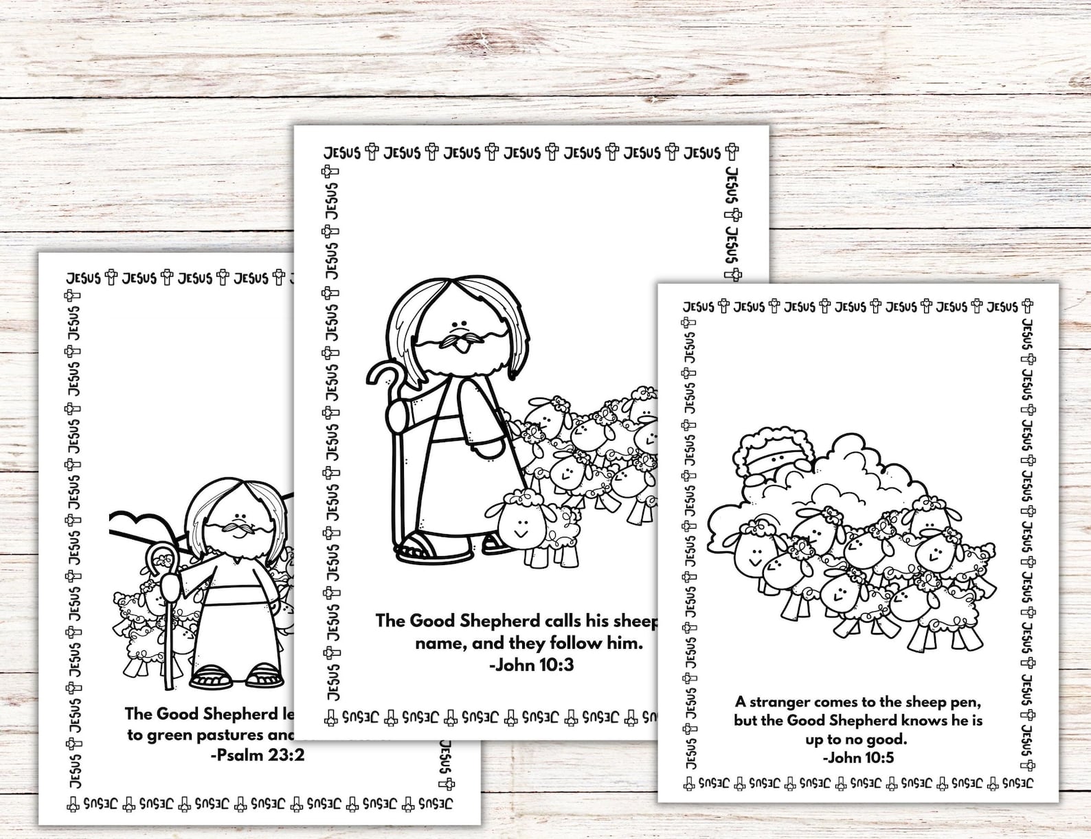 The Good Shepherd Bible Activity Pages, John 10 Bible Teaching Posters ...