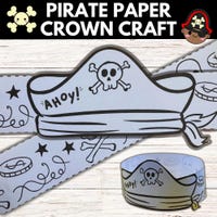 Pirate Hat Paper Crown Template, Printable Paper Crown, Pirate Party ...
