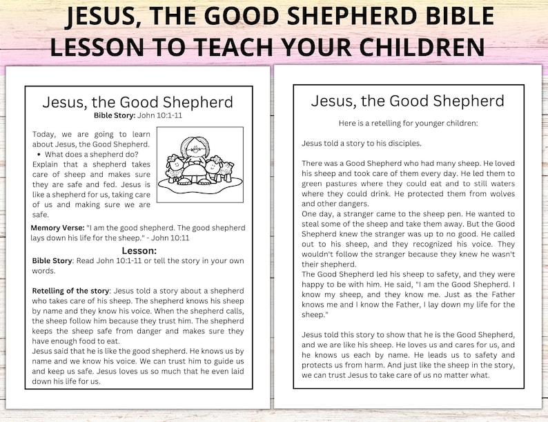 Jesus the Good Shepherd Bible Lesson, John 10:1-16 Bible Story Craft ...