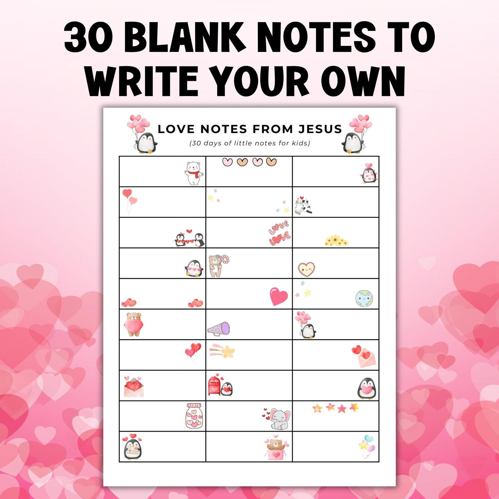 Christian Valentine Bible Love Notes From Jesus for Kids, Printable ...