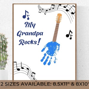 Fathers Day My Dad Rocks Handprint Art Printable, DIY Keepsake Toddler ...