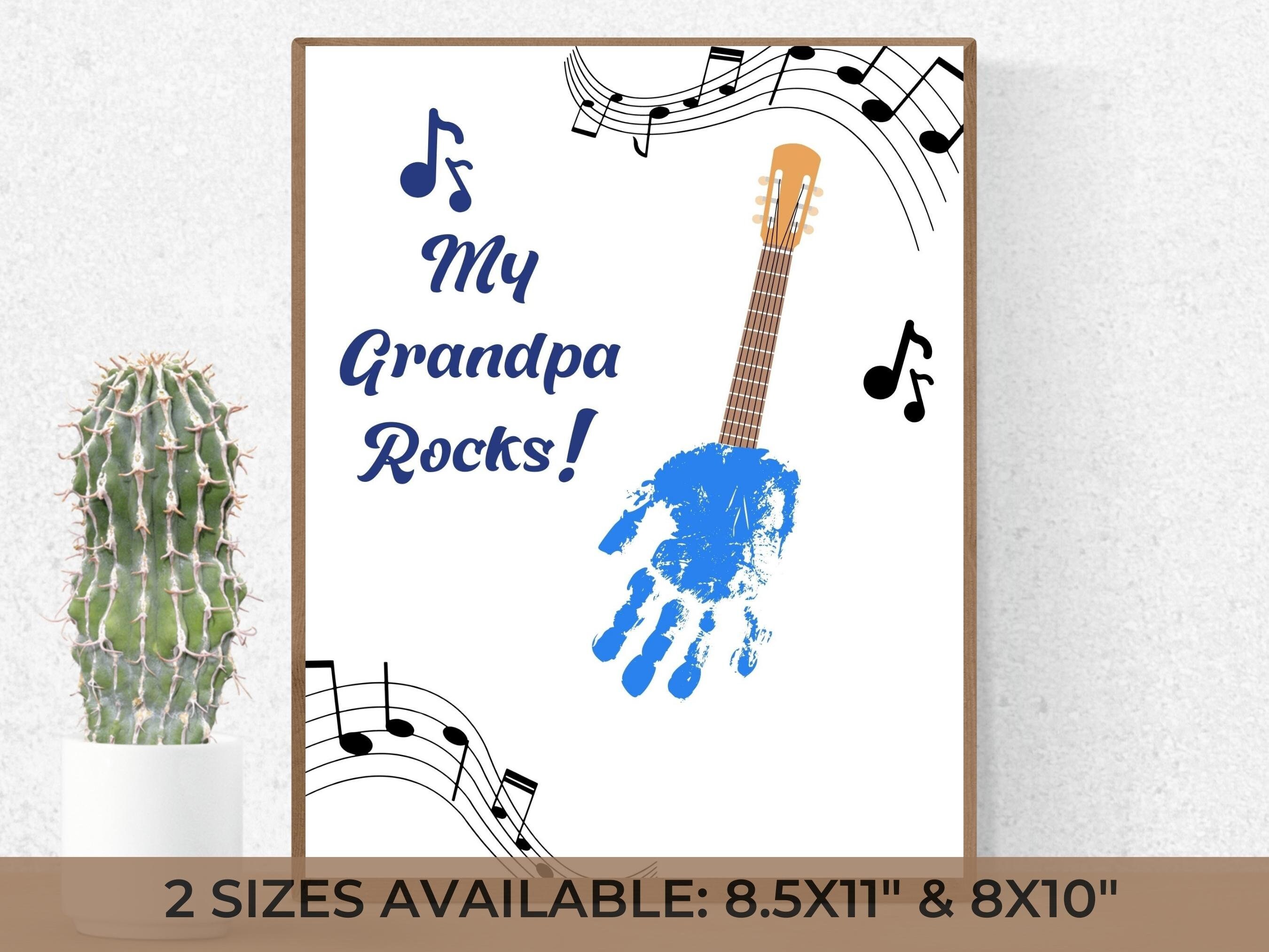 Fathers Day My Dad Rocks Handprint Art Printable, DIY Keepsake Toddler ...