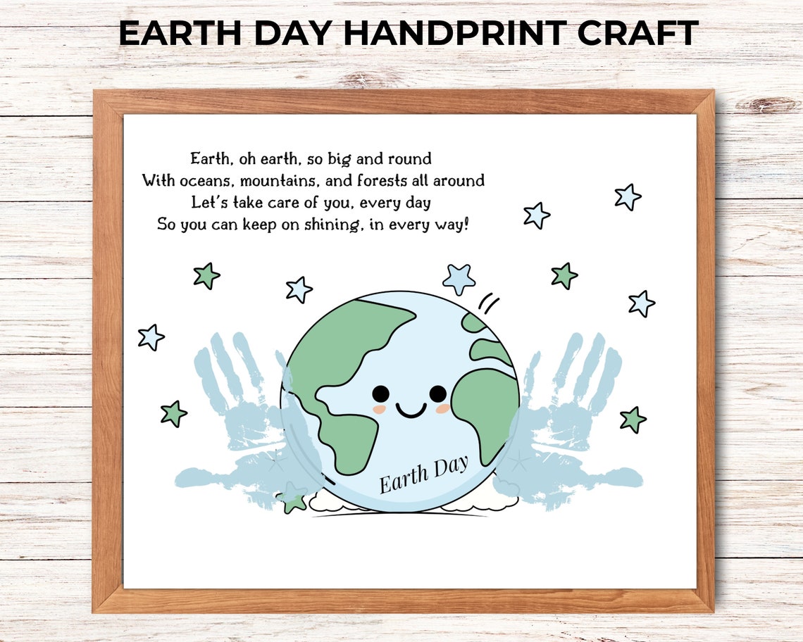 Earth Day Handprint Craft, Spring Happy Earth Day Handprint Art for ...