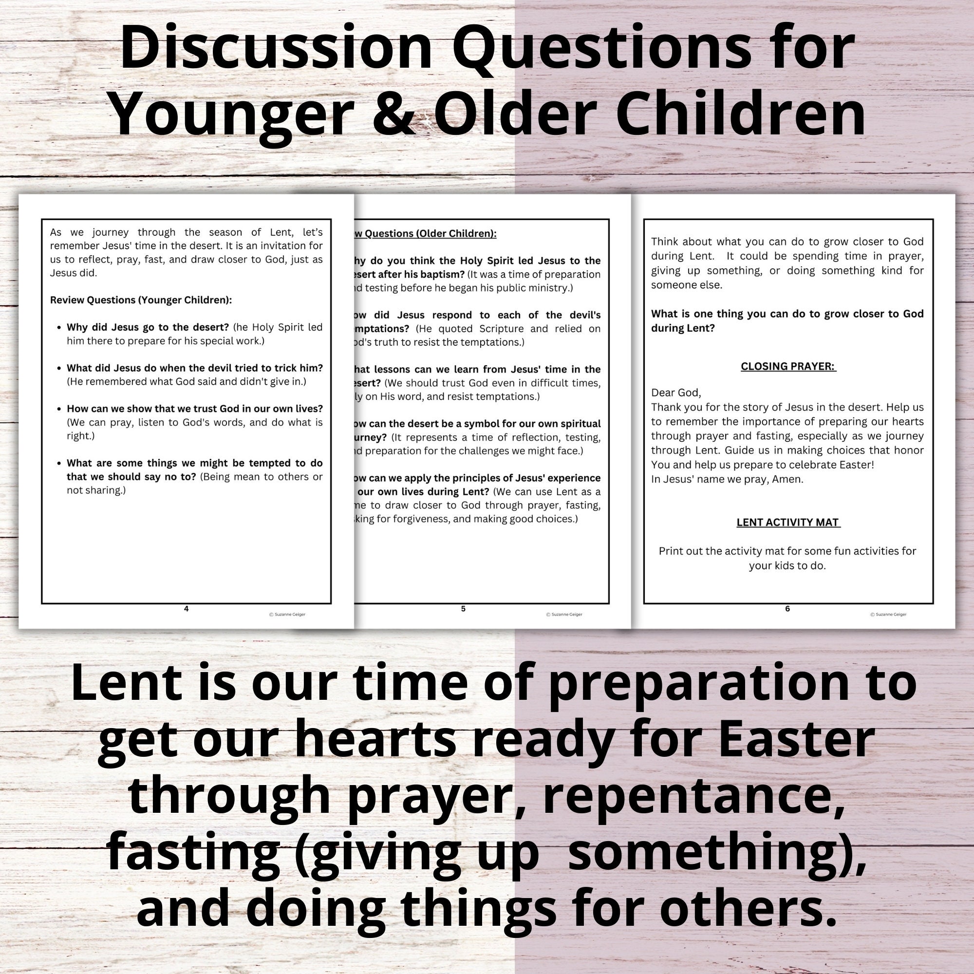 Lent Bible Lesson, Lent Preparation Lesson for Kids, Jesus 40 Days in ...