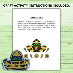 Cinco De Mayo Crown Craft Activity Printable, Celebrate Cinco De Mayo ...