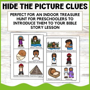 Birth of Moses Bible Lesson Scavenger Hunt Activity Prek, Sunday School ...