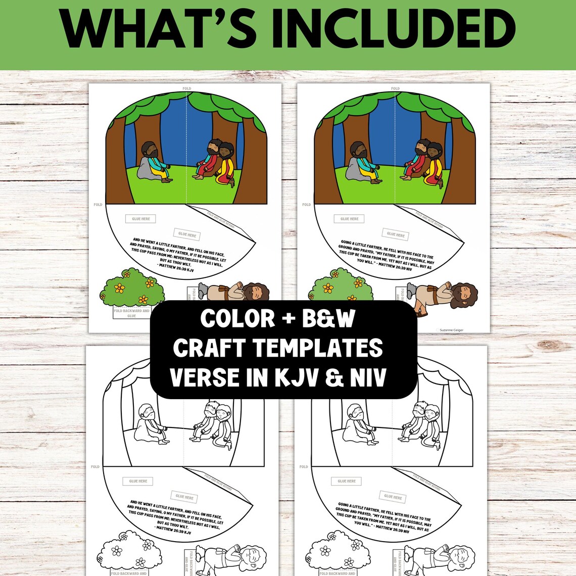 Jesus in the Garden Bible Craft Activity, Garden of Gethsemane Easter ...