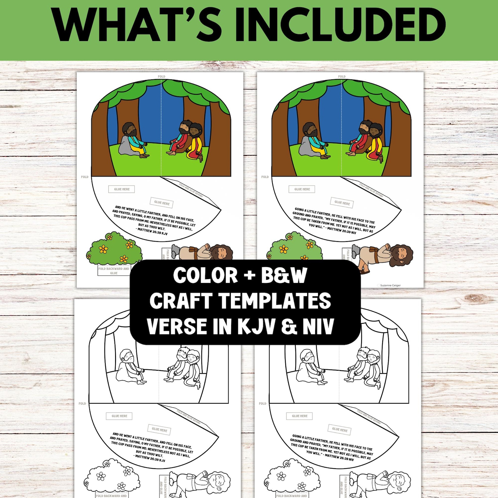 Jesus in the Garden Bible Craft Activity, Garden of Gethsemane Easter ...