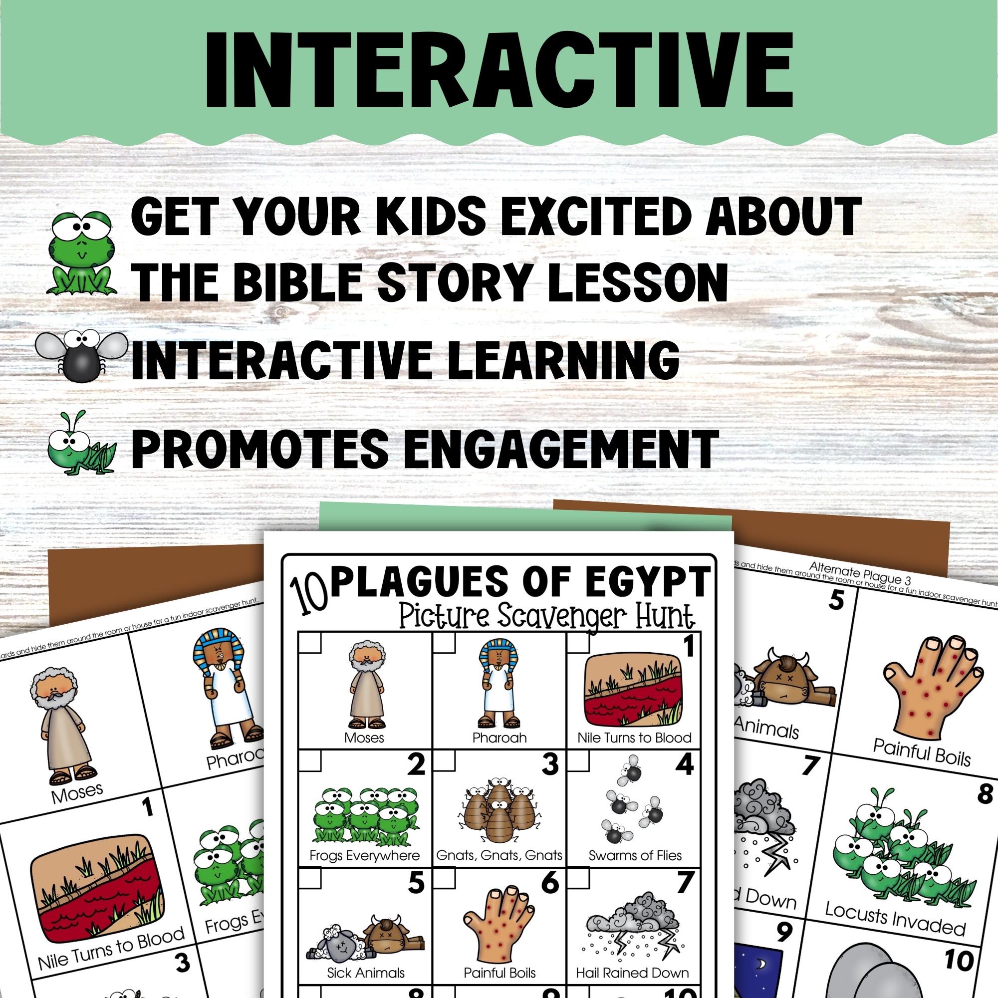 Ten Plagues of Egypt Bible Lesson Scavenger Hunt Activity Prek, Sunday ...