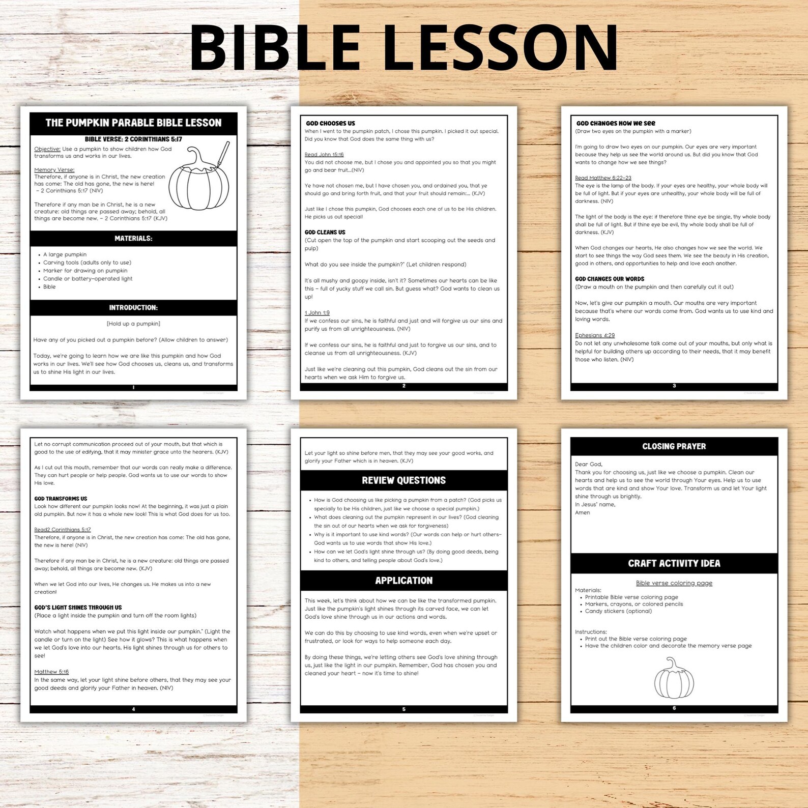 Christian Halloween Pumpkin Parable Bible Lesson and Wheel Craft ...