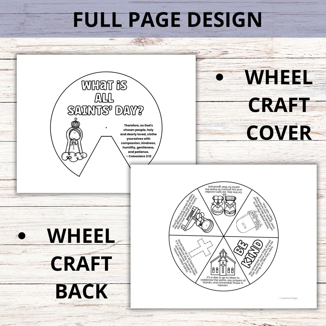 All Saints Day Coloring Wheel Craft Printable for Kids, Sunday School ...