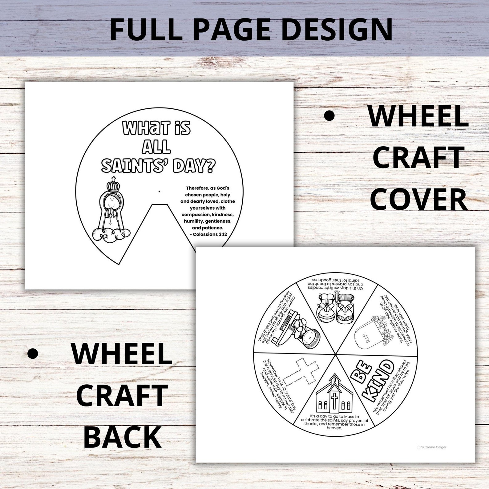 All Saints Day Coloring Wheel Craft Printable for Kids, Sunday School ...