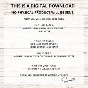 Mothers Day Bible Lesson and Craft Printable, Sunday School Mothers Day ...