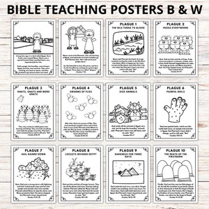Ten Plagues of Egypt Bible Story Teaching Posters, Sunday School Lesson ...