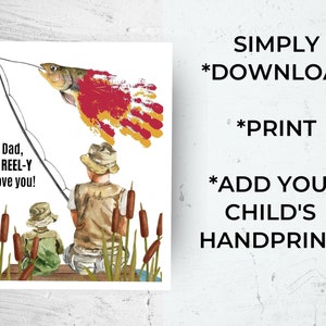 Fathers Day Handprint Art Printable, DIY Keepsake Gift for Dad Activity ...