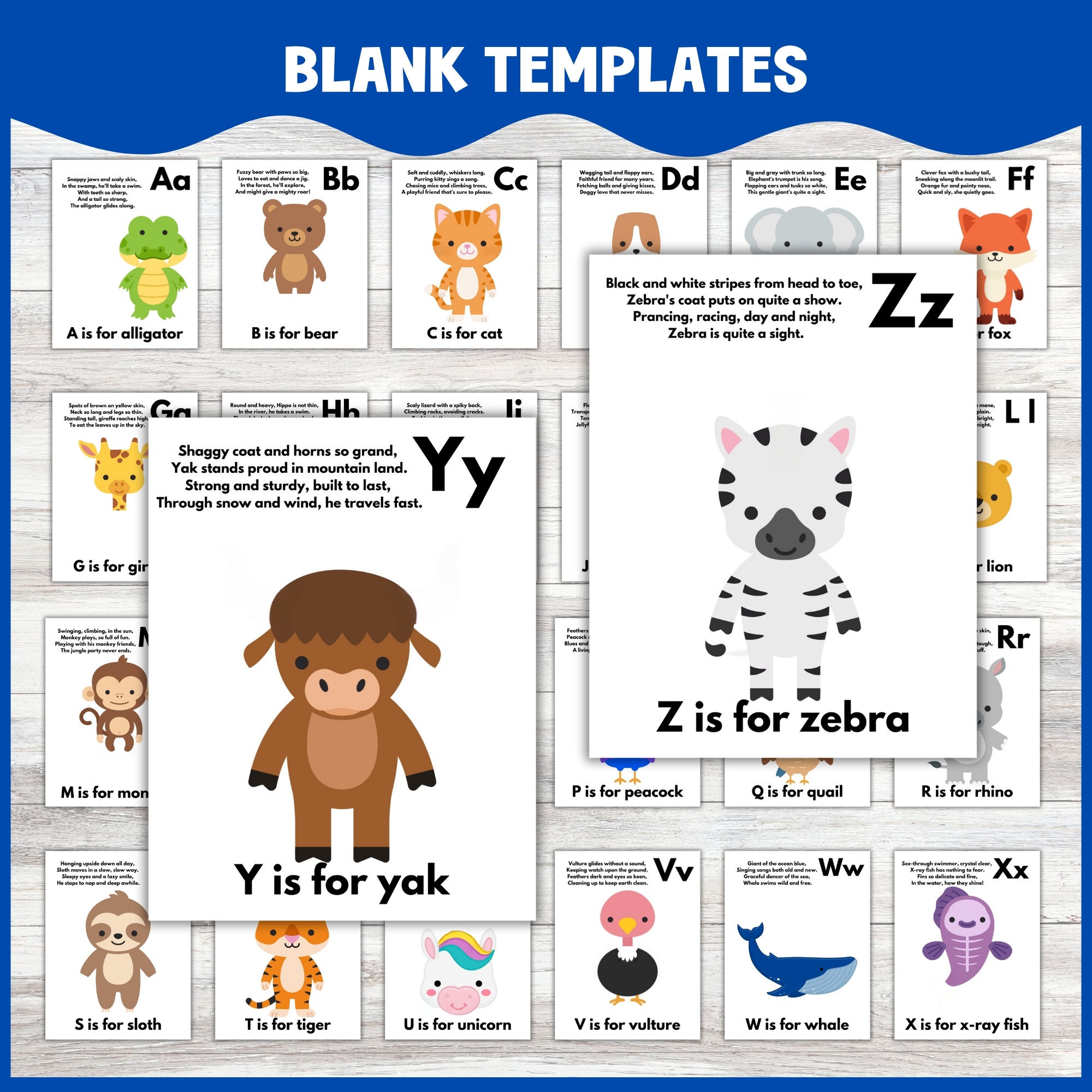 Animal Alphabet Handprint Crafts: A-Z Letter Learning Bundle for ...
