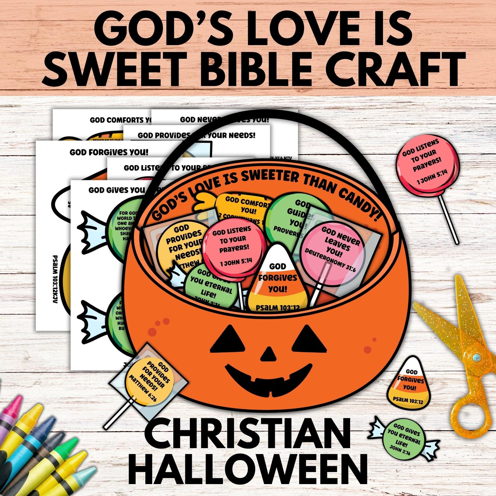 Christian Halloween Bible Lesson and Craft Activity Bundle, Sunday ...