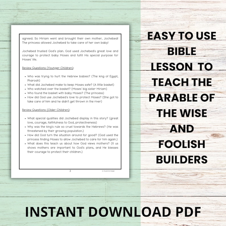 Parable of the Wise and Foolish Builders Sunday School Lesson for Kids ...
