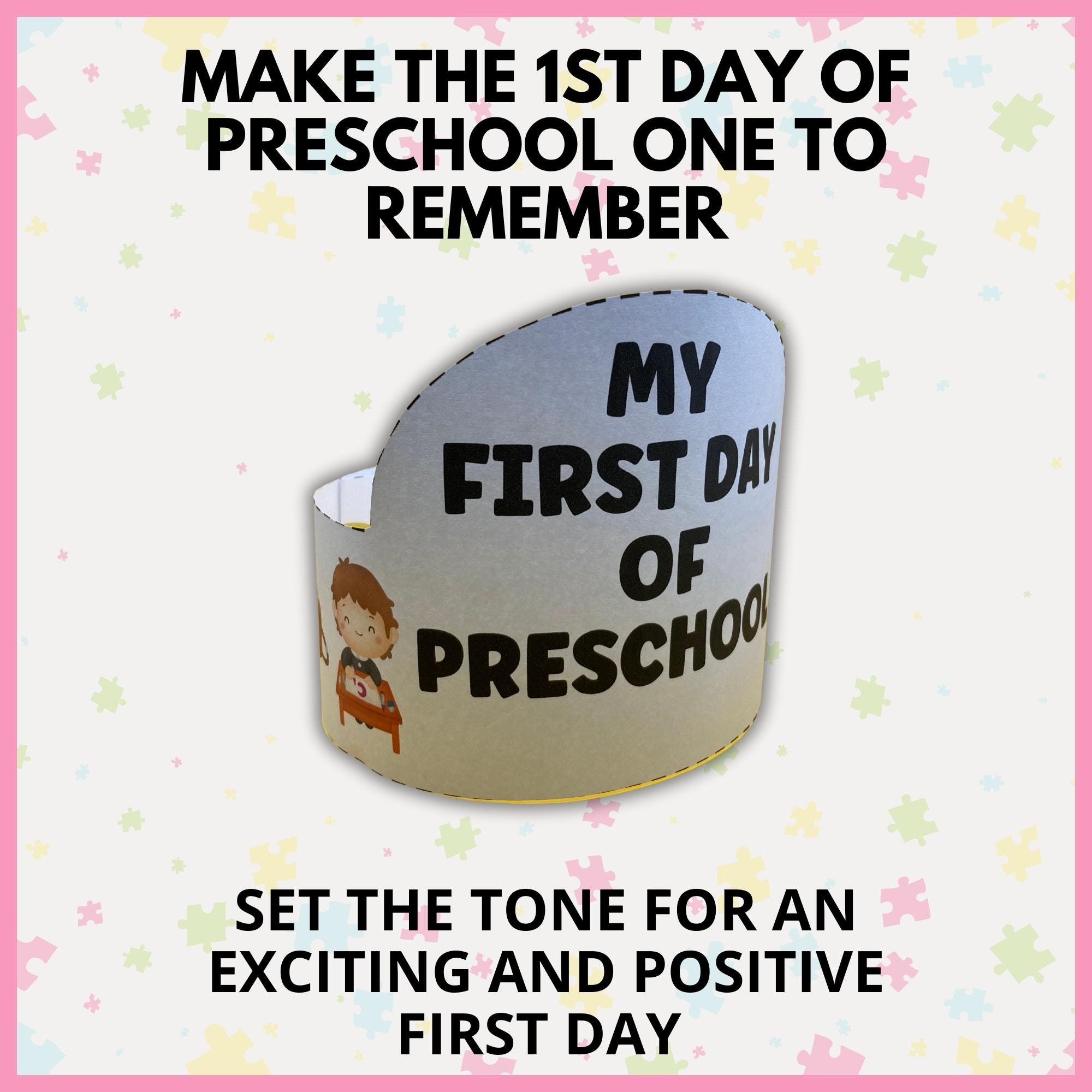 First Day of Preschool Crown Craft Activity Printable, English and ...