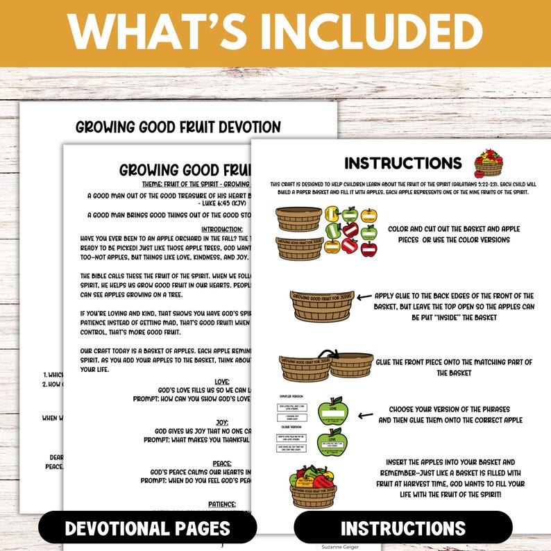 Fruit of the Spirit Growing Good Fruit Bible Lesson Craft Printable ...
