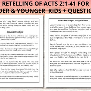 Pentecost Bible Lesson Acts 2:1-41 Bible Story Craft, Sunday School ...