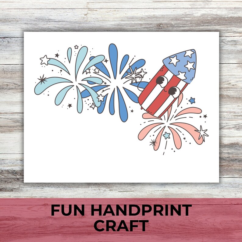 4th of July Firework Nursery Handprint Craft, DIY Toddler Daycare ...
