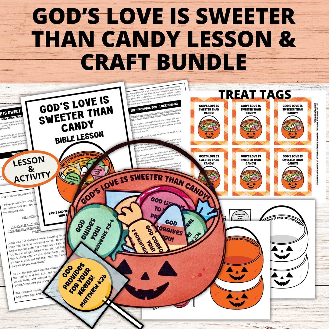 Christian Halloween Bible Lesson and Craft Activity Bundle, Sunday ...