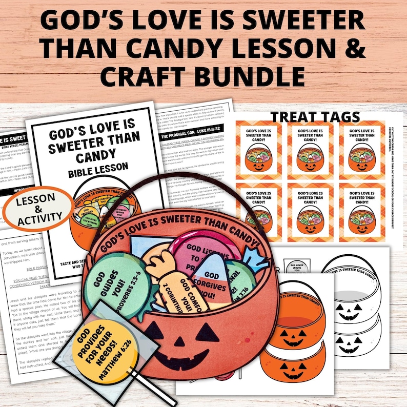 Christian Halloween Bible Lesson and Craft Activity Bundle, Sunday ...