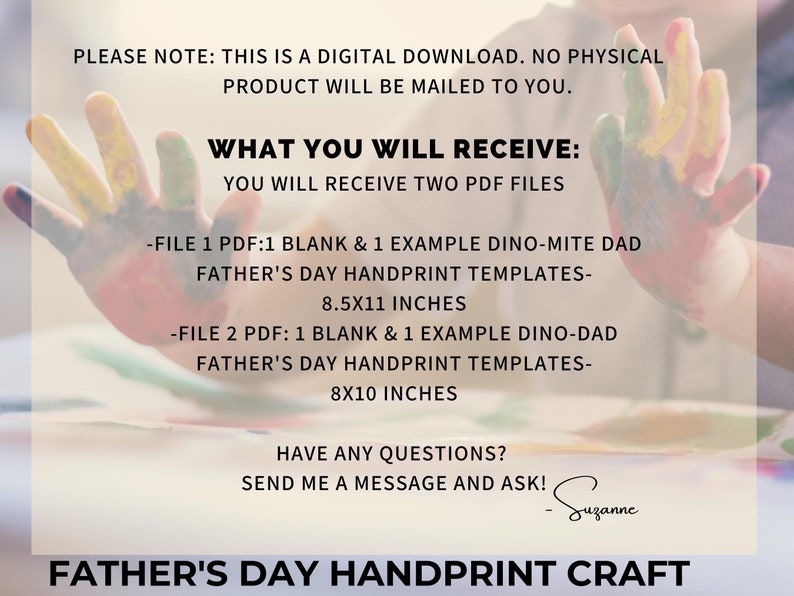 Fathers Day DIY Handprint Printable, DIY Keepsake Gift for Dad Activity ...