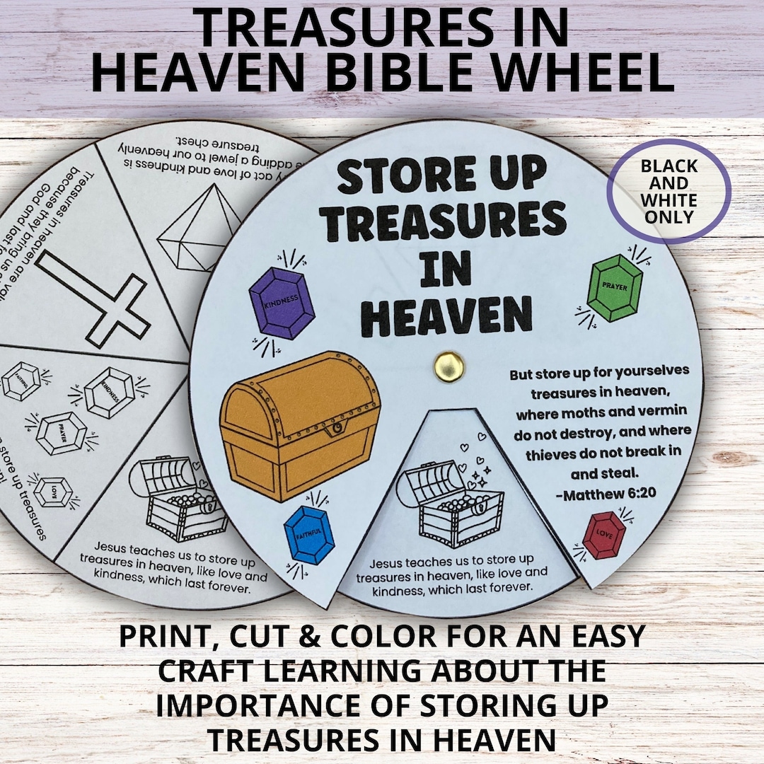 Store up Treasures in Heaven Bible Wheel Craft Sunday School Lesson for Kids, St. Patrick's Day ...