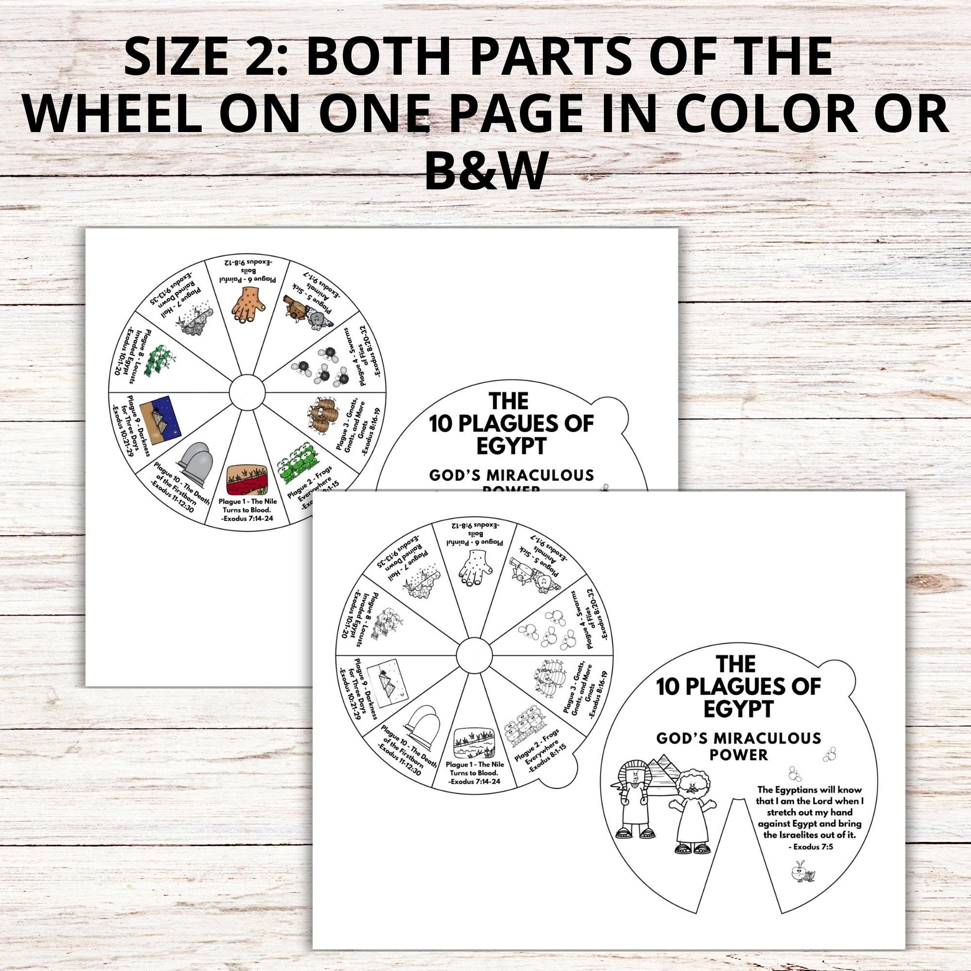 Ten Plagues of Egypt Bible Wheel Coloring Craft, Sunday School Lesson ...