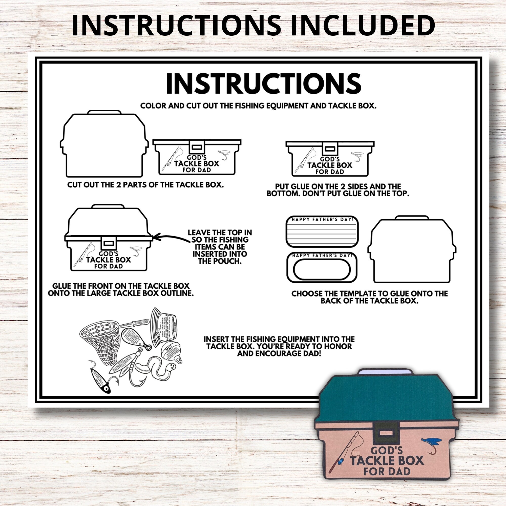Fathers Day Bible Craft A Godly Dads Tackle Box, Sunday School Bible ...