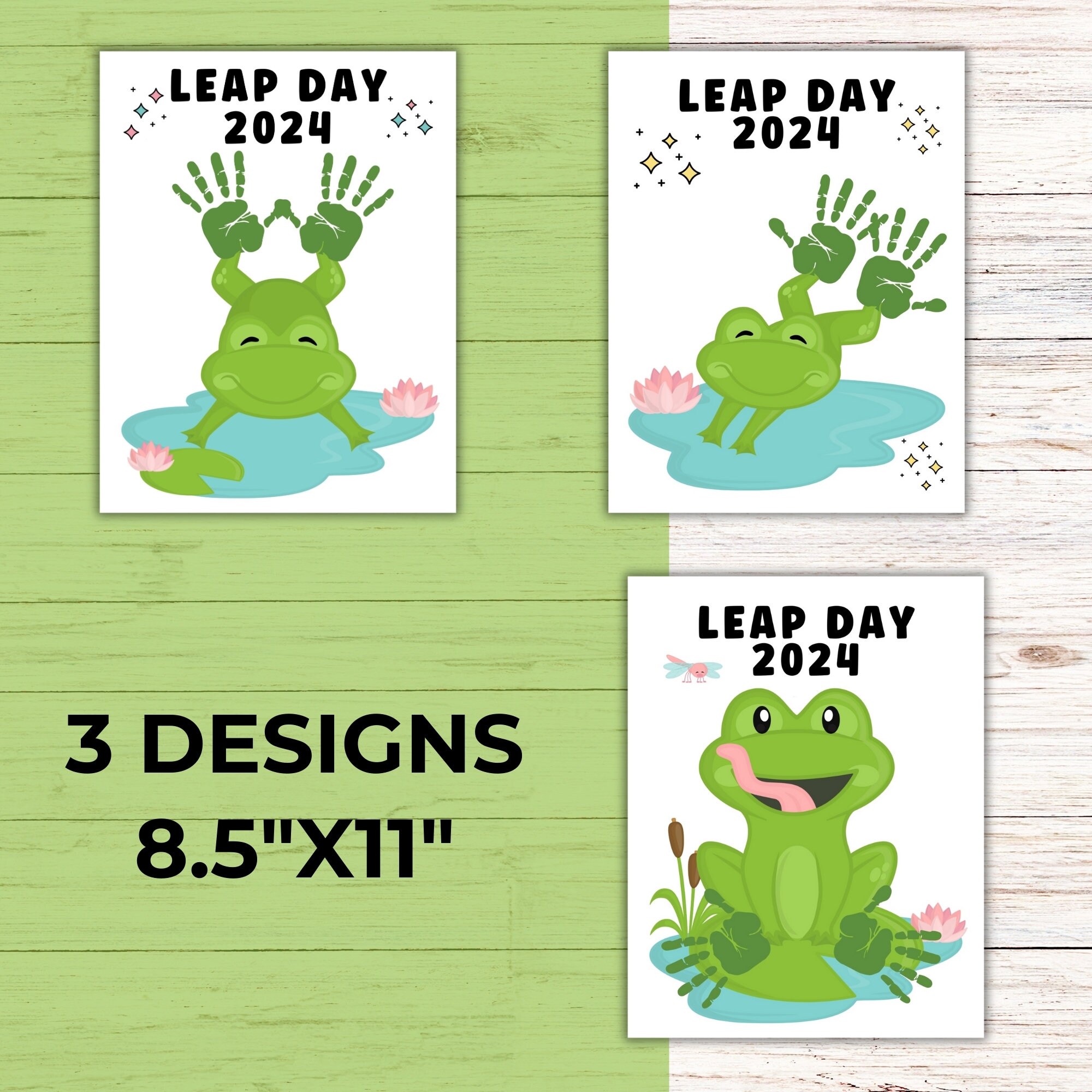 Leap Year 2024 Handprint Craft, Leap Day Handprint Art, Frog Handprint ...