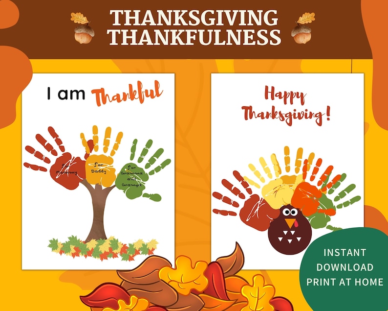 Fall Handprint Craft Bundle, Autumn Preschool Hand and Footprint ...