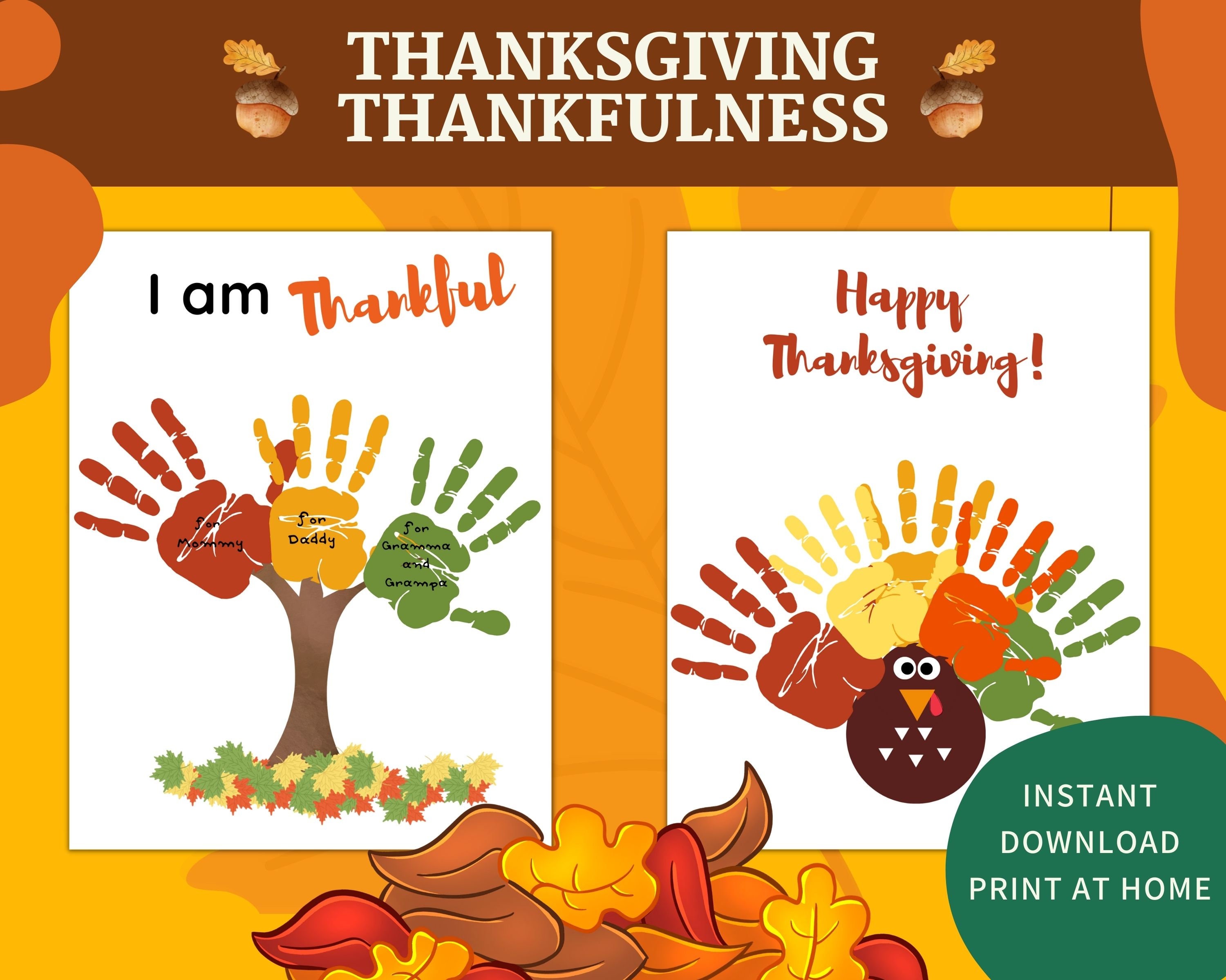 Fall Handprint Craft Bundle, Autumn Preschool Hand and Footprint ...