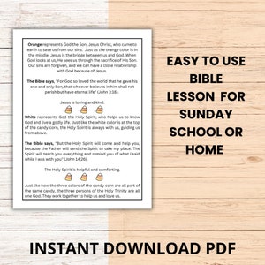Holy Trinity Bible Lesson for Kids, Candy Corn Printable Sunday School ...