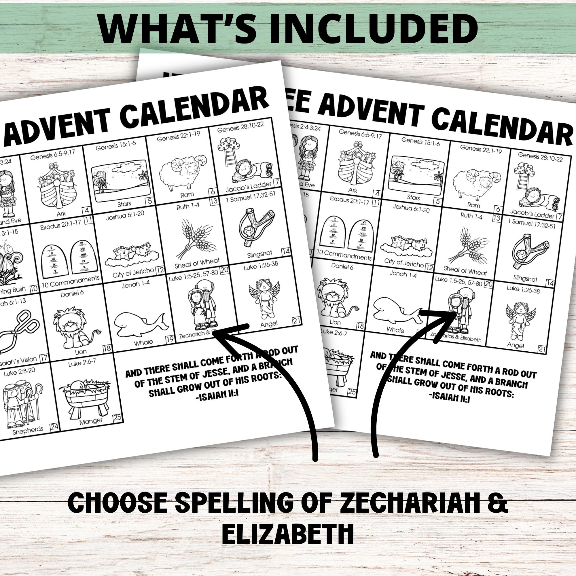 Jesse Tree Advent Calendar Devotional and Coloring Christmas Craft ...
