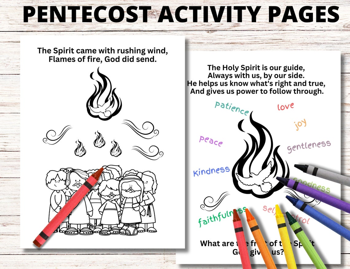 Pentecost Sunday Craft Coloring Pages Acts 2 Bible Story Craft, Holy ...