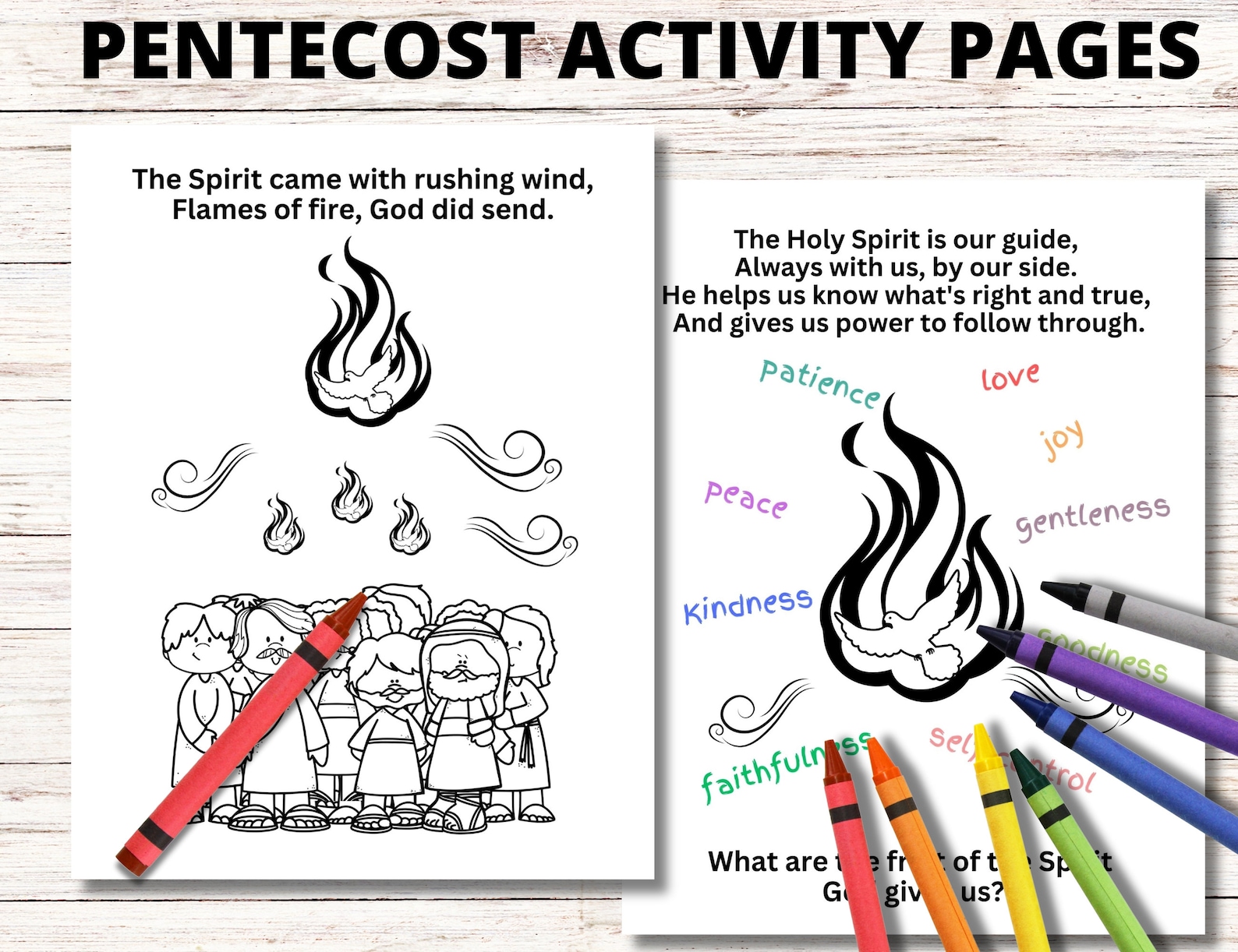 Pentecost Sunday Craft Coloring Pages Acts 2 Bible Story Craft, Holy ...
