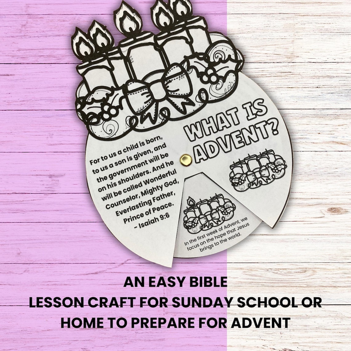 Advent Coloring Wheel Craft Printable for Kids, Sunday School Craft ...