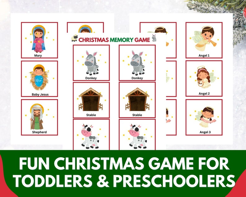 Christmas Nativity Memory Game for Toddlers & Preschoolers, Printable ...