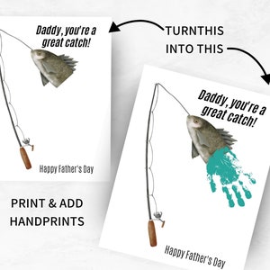 Fathers Day Printable Handprint Art Craft Gift for Dad, DIY Keepsake ...