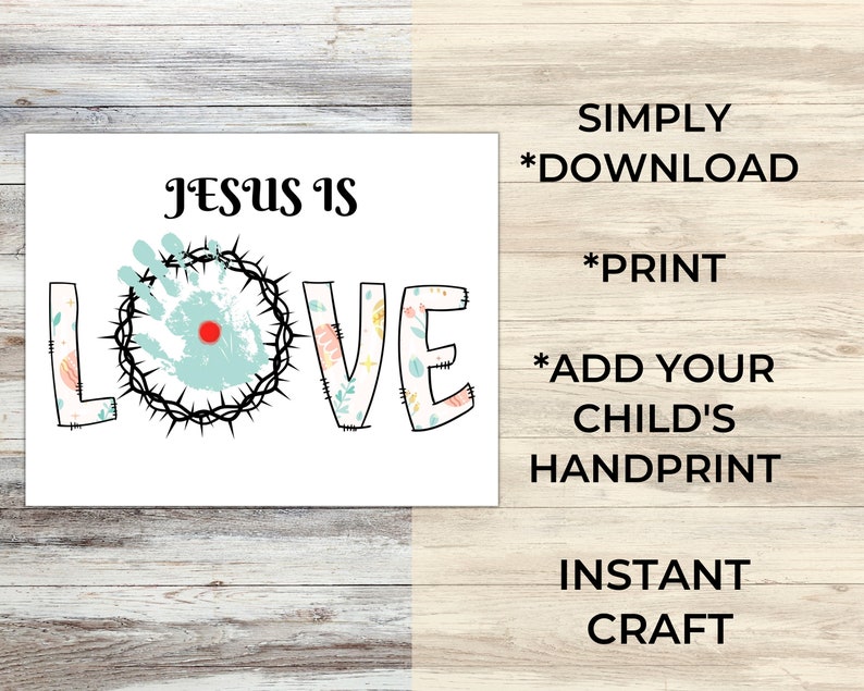 Jesus is Love Handprint Craft, Easter Sunday School Handprint Art ...