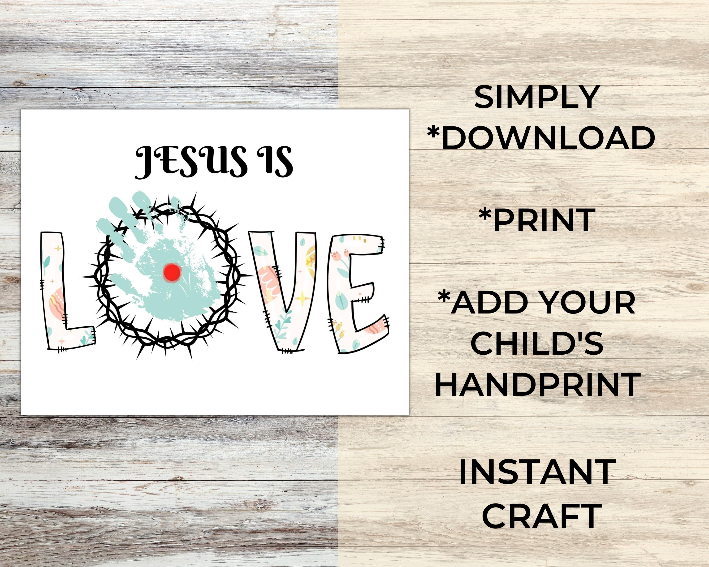 Jesus is Love Handprint Craft, Easter Sunday School Handprint Art ...